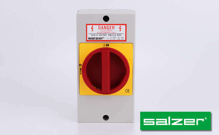 Salzer AC SAA16 16amp Isolator Switch with IP65 Plastic Box