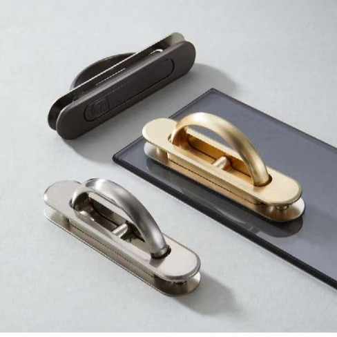 Modern Simple Black Tatami Embedded Cabinet Door Minimalist Invisible ...