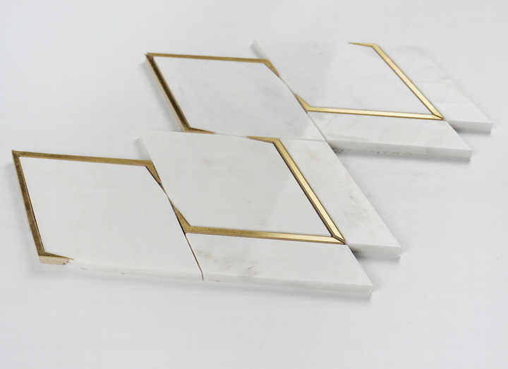 Brass Inlay Wall Tiles - Luxurious Mosaic for Hotels & Homes
