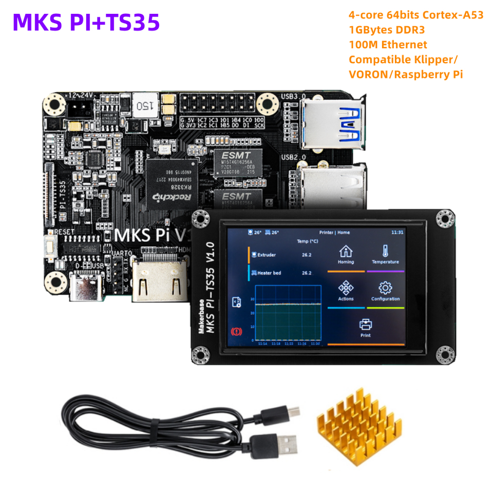 MKS Pi V1.1 Controller - 64bits Soc Onboard PI-TS35 Display
