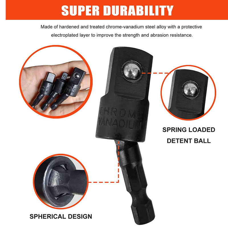 4-in-1 Impact Drill Bit Extension - 360 Degree Rotatable