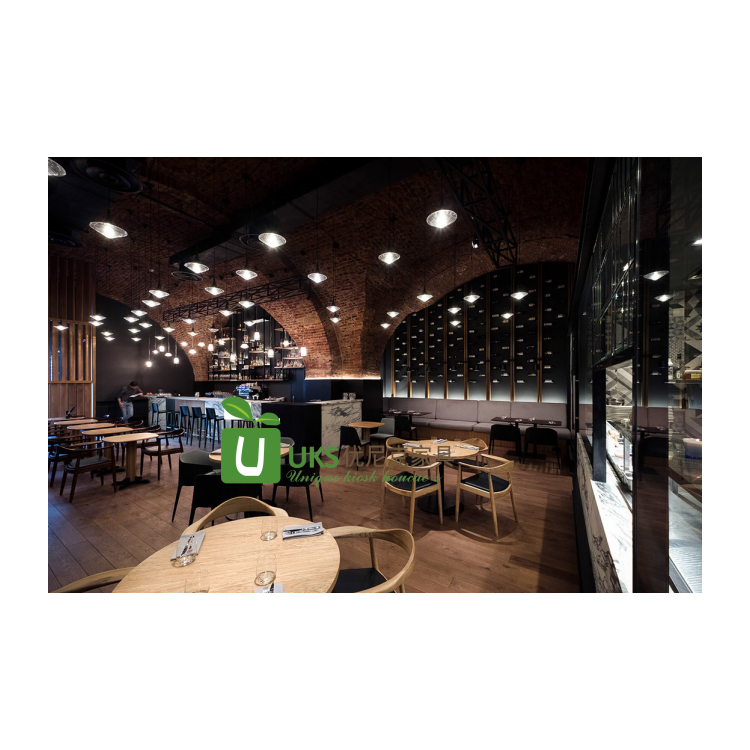 High Class Food Store Design Western Restaurant Display Cabinet With Light Black Food And Beverage Furniture