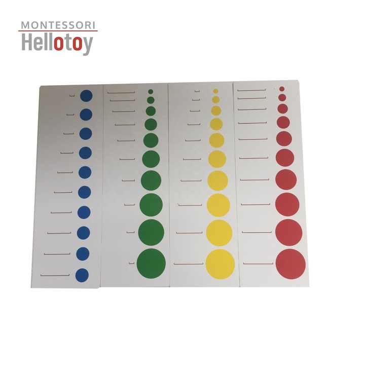 Montessori Cylinder Blocks Sensorial Cards Educational Toys Material B ...