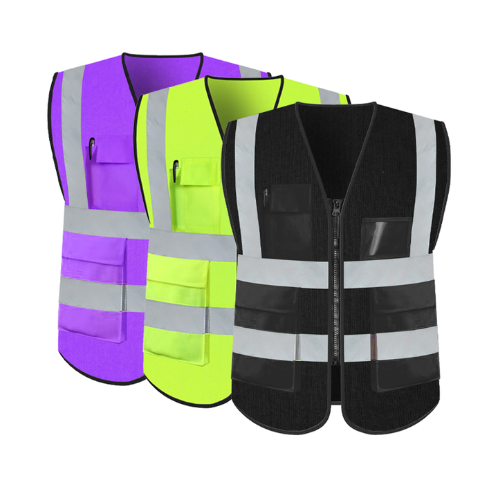Reflective Vest Safety Construction Hi Vis Sleeveless Vest Road Safety ...