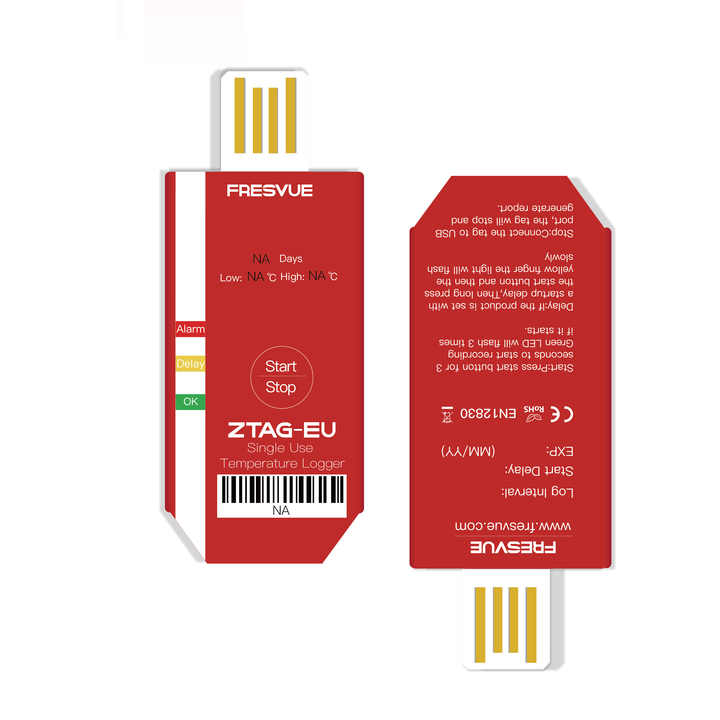 Single Use Cold Chain Data Logger Monitor Temperature With USB PDF Fits for Long Time Shipping ...