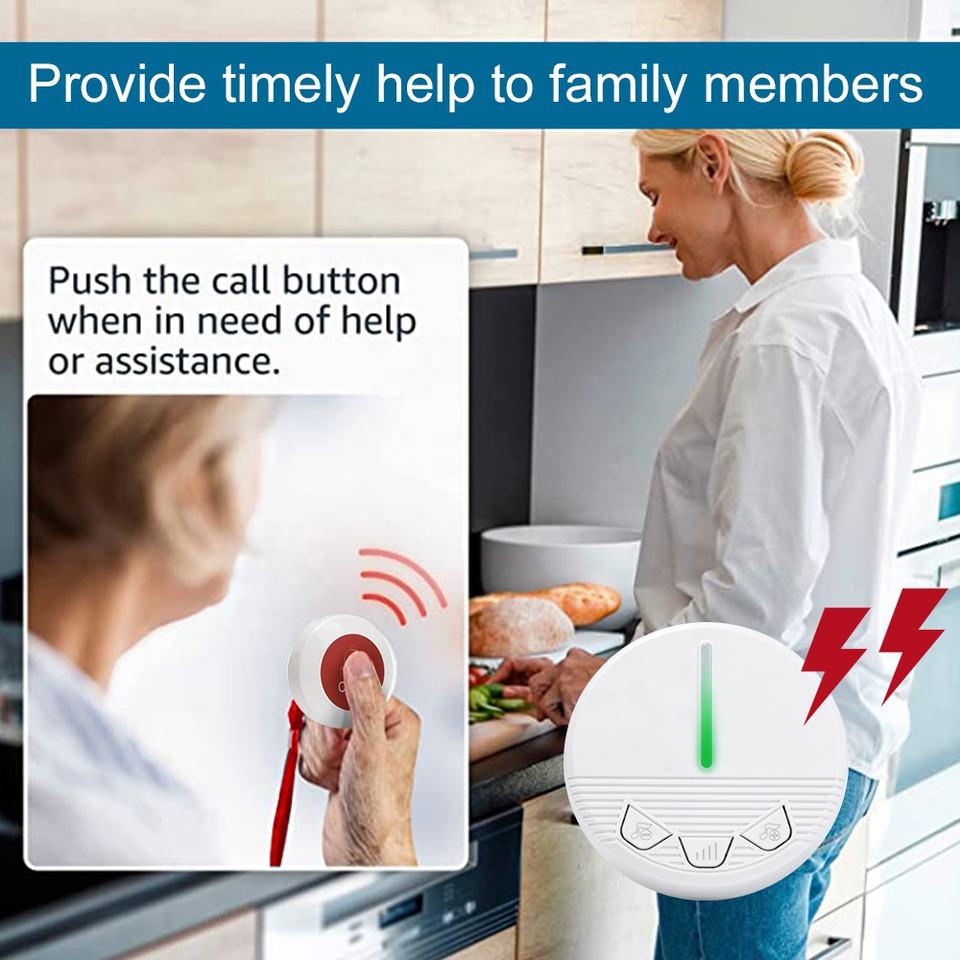 Wireless Caregiver Pager System - Emergency Bracelet Button