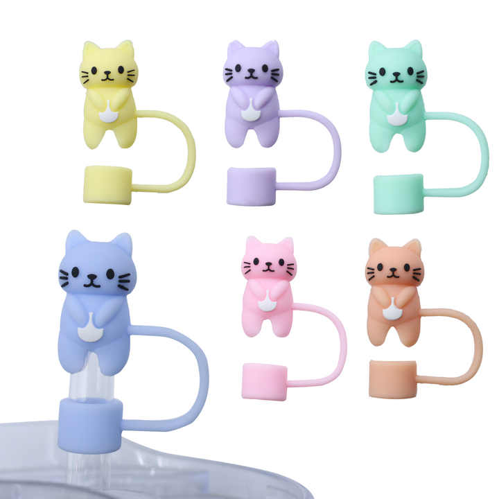New Cat Straw Cover, Silicone Straw Topper, Straw Covers Cap for 30 ...