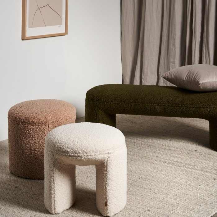 Stylish Modern Stool with Unique Design and Textured Upholstery for ...