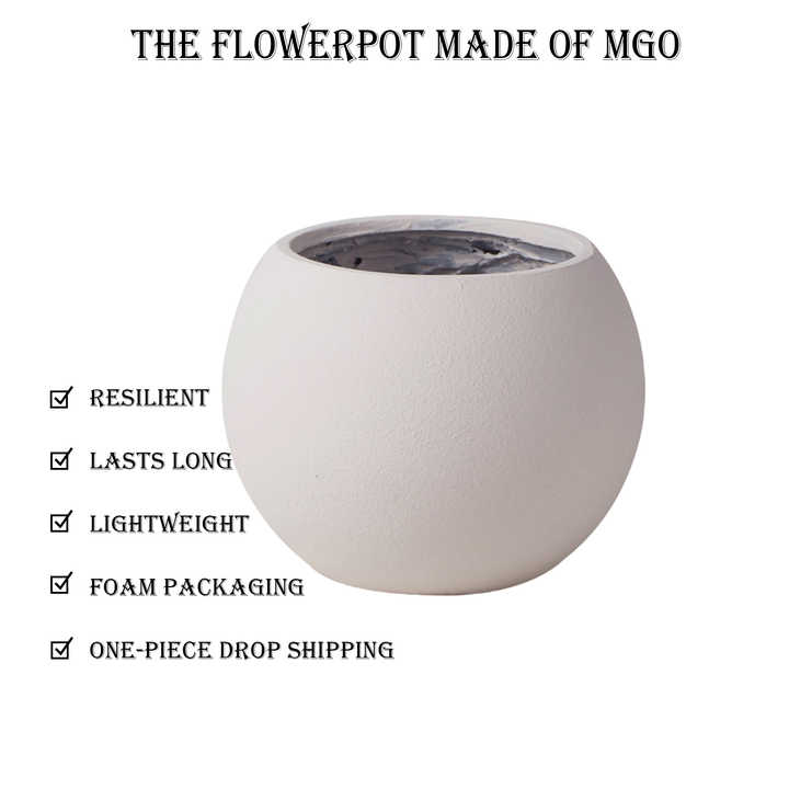 European Apple-style Large MgO Flower Pot Planter for Garden Home ...
