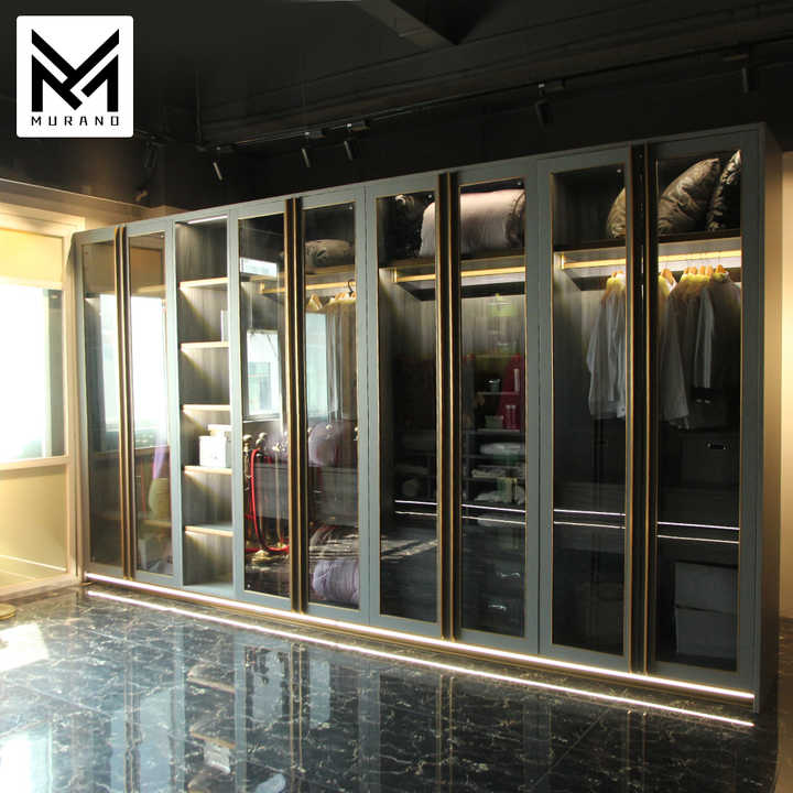 Custom Made European Style Closet Wardrobe with Glass Door