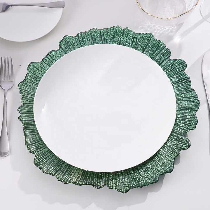 Wholesale 13-Inch Clear Gold Silver Charger Plates with Snowflake ...