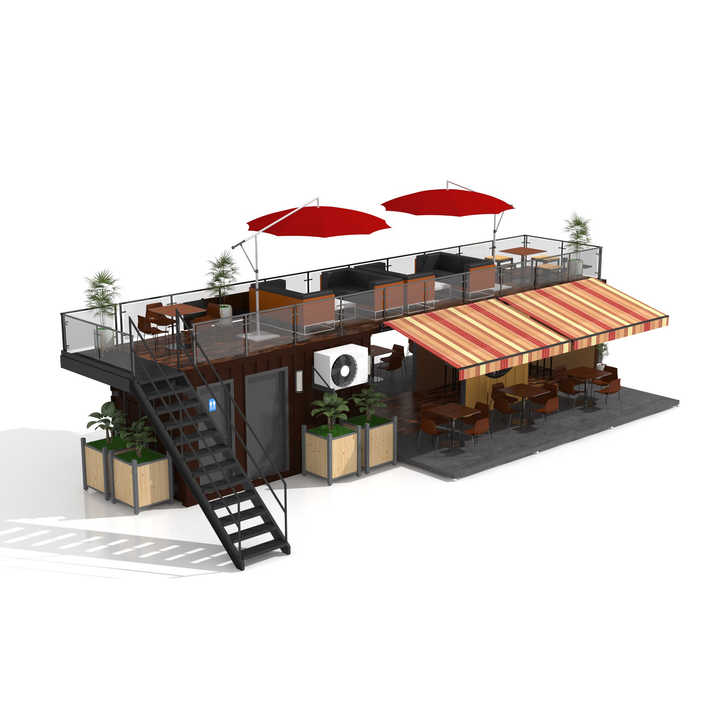 40ft 20ft Mobile Restaurant Container Bar Cafe Light Type Steel ...
