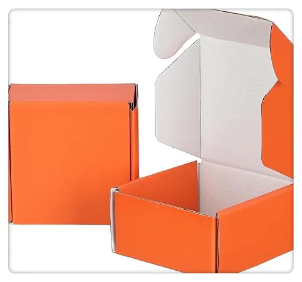 Custom 4x4x2 Inches Corrugated Shipping Boxes, Orange Mailing Packaging ...