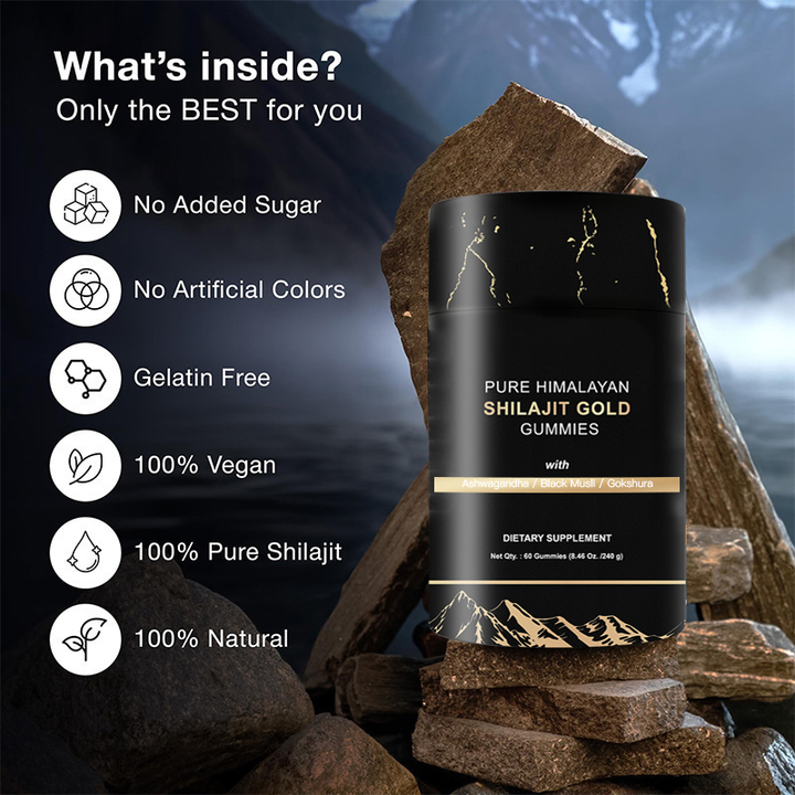 Private Label Shilajit Gummy Candy Dietary Fiber Pure Himalayan Organic ...