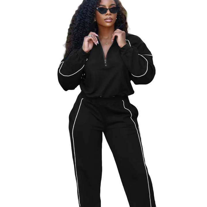 Custom logo Fashionable Womens Sweatsuit Travel Set Crop Tracksuits 2 ...