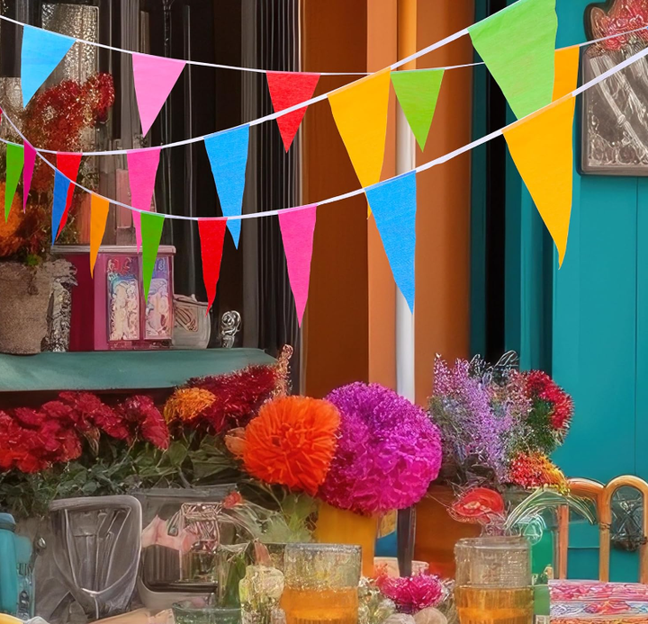 80m/pcs Colorful Pennant Flags Banner Nylon Cloth Flag Strings for Luau ...