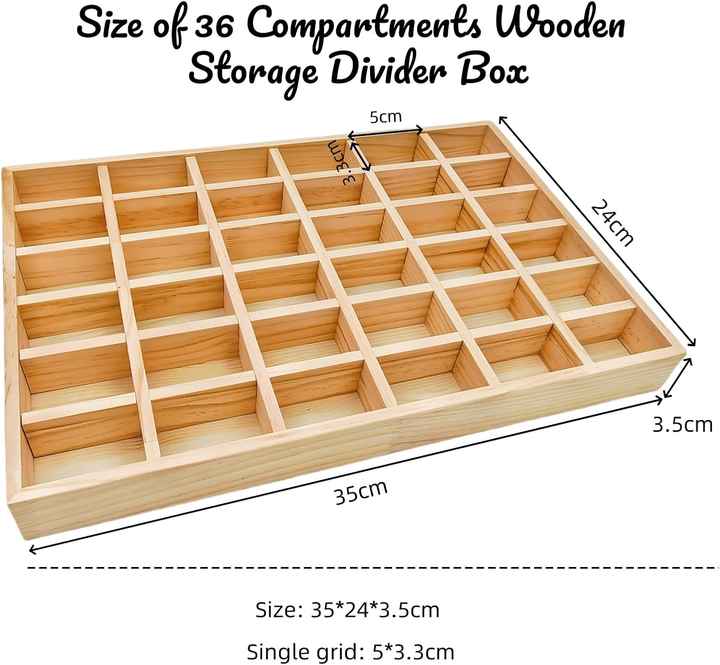 Wooden Sorting Tray Grid Display Box Customized Wood Storage Divider ...