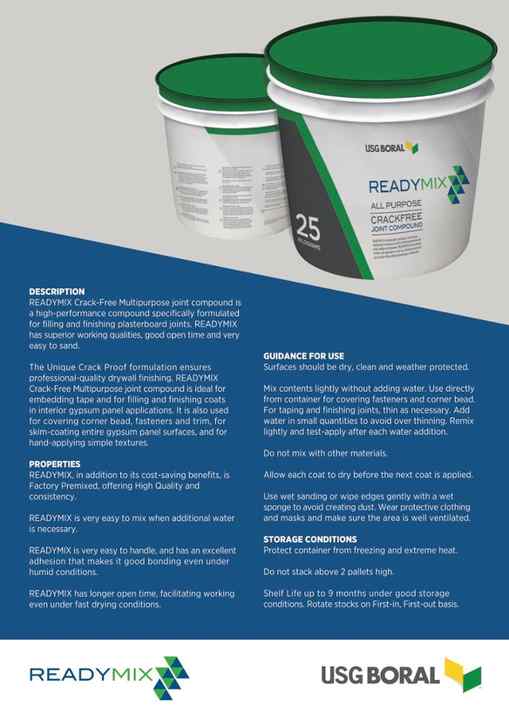 USG Boral Sheetrock Joint Compound - Perfect for Plastering