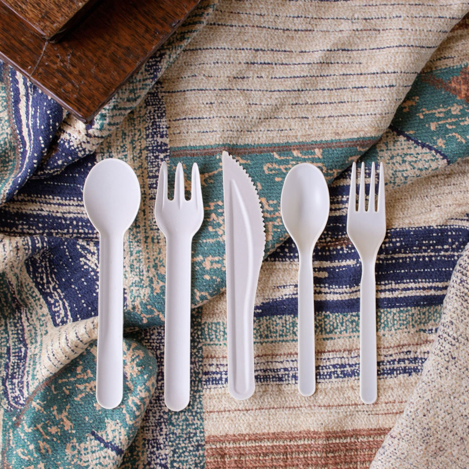 Disposable Plastic PLA PP Food Grade Portable Utensils Cutlery Set ...