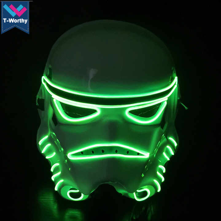 Storm Trooper Mask EL Neon Light up Cosplay Costume