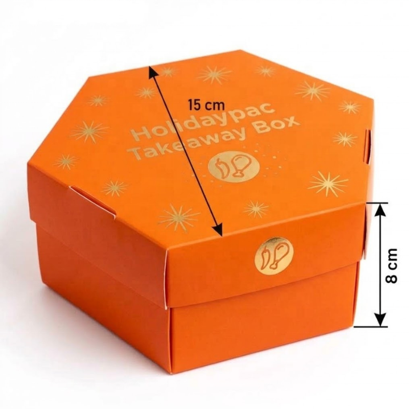 Custom Middle East Hexagon Paper Food Box Disposable Takeaway Packaging ...