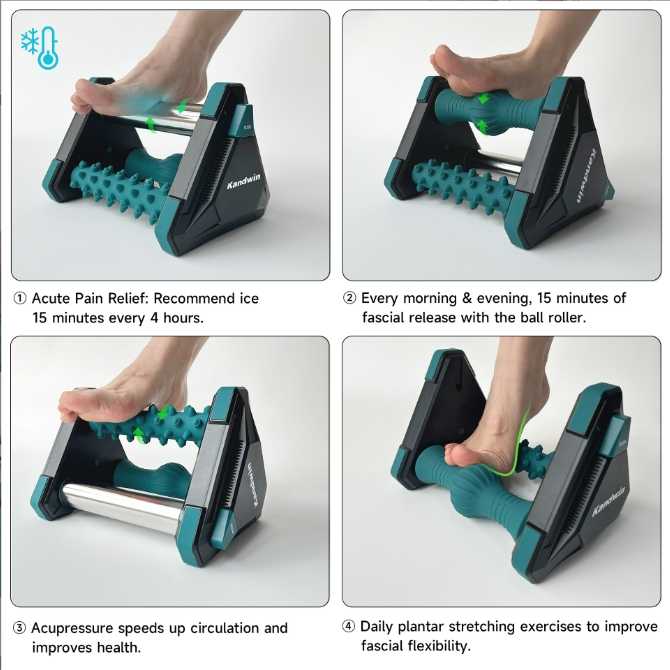 Foot Massager Ice Relief Plantar Fascia Foot Pain Heel Pain 3-in-1 ...