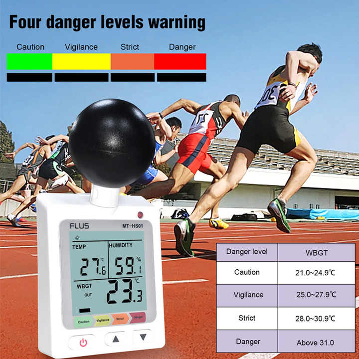 Prevent Heatstroke Wet Bulb Globe Temperature Wearable Black Ball 2-in ...