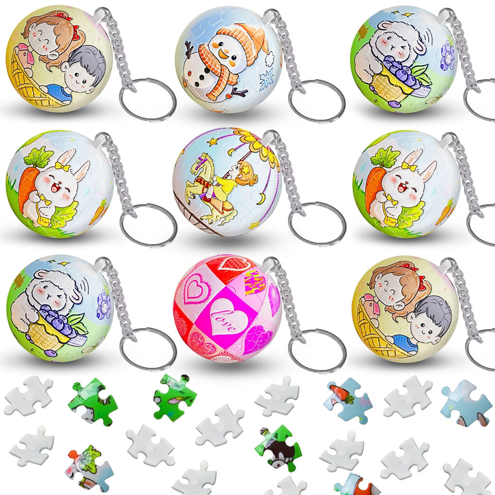 3D Spherical Puzzle Toy Cartoon Assembly Plastic ABS Bath Toy Keychain ...