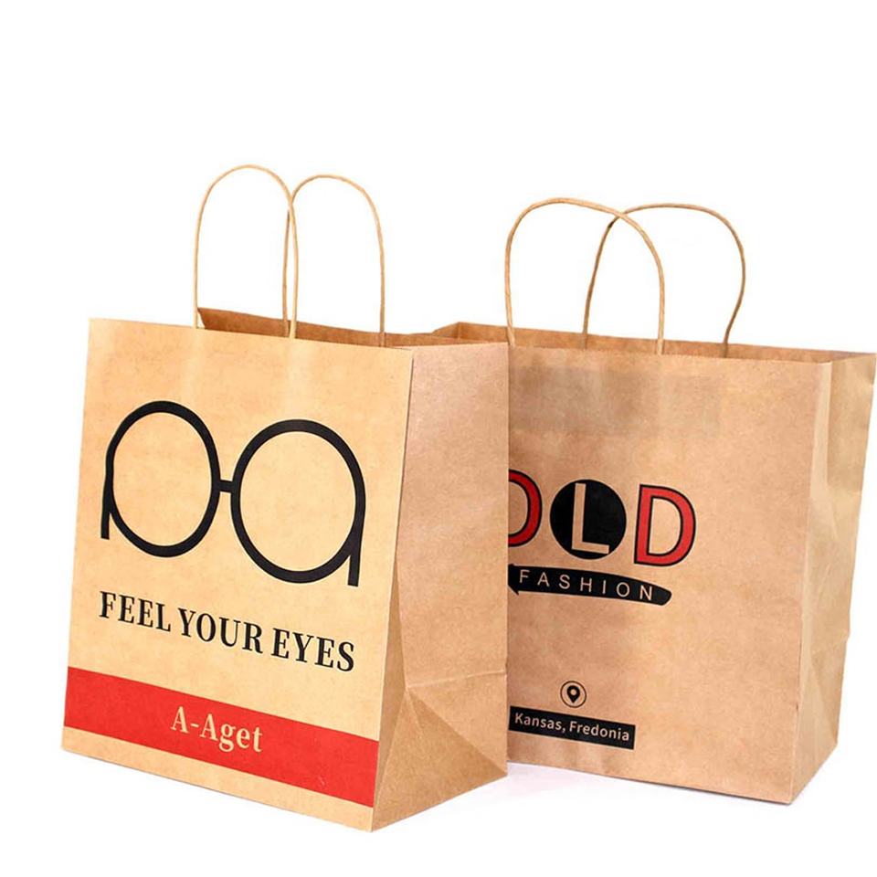 Famous Brand Shop Logo Printed Optical Paper Bag Different Size Custom ...