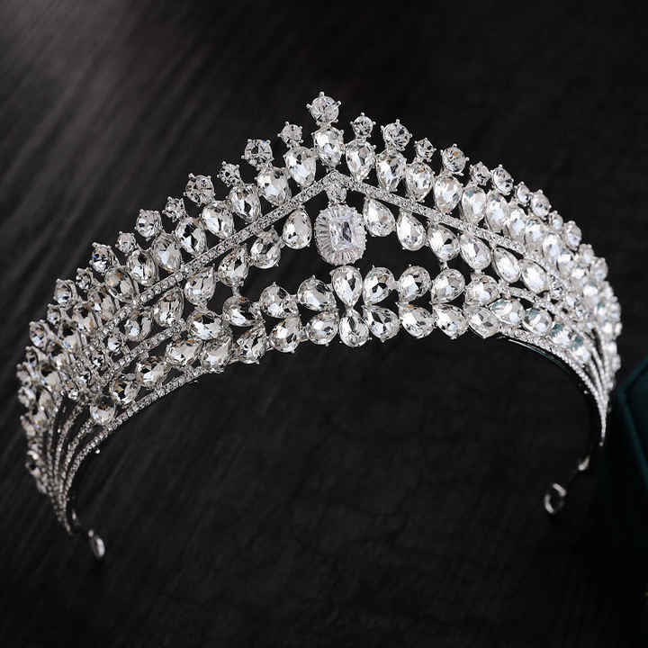 Korean Rhinestone Crystal Beauty Pageant Crowns Luxury Diamond Crown ...