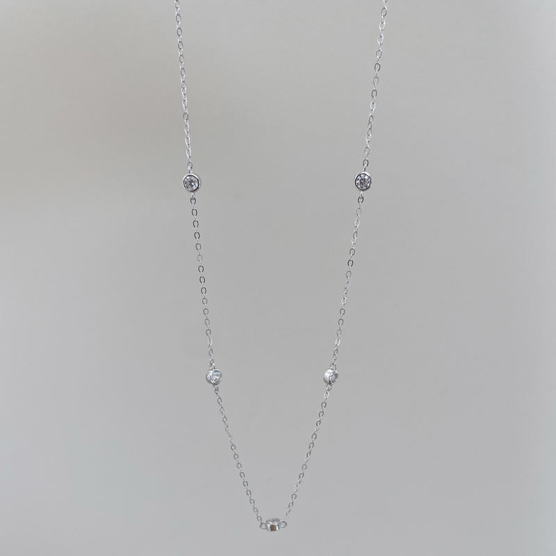 925 Silver Cubic Zirconia Bezel Necklace Sterling Silver Fine Jewelry ...
