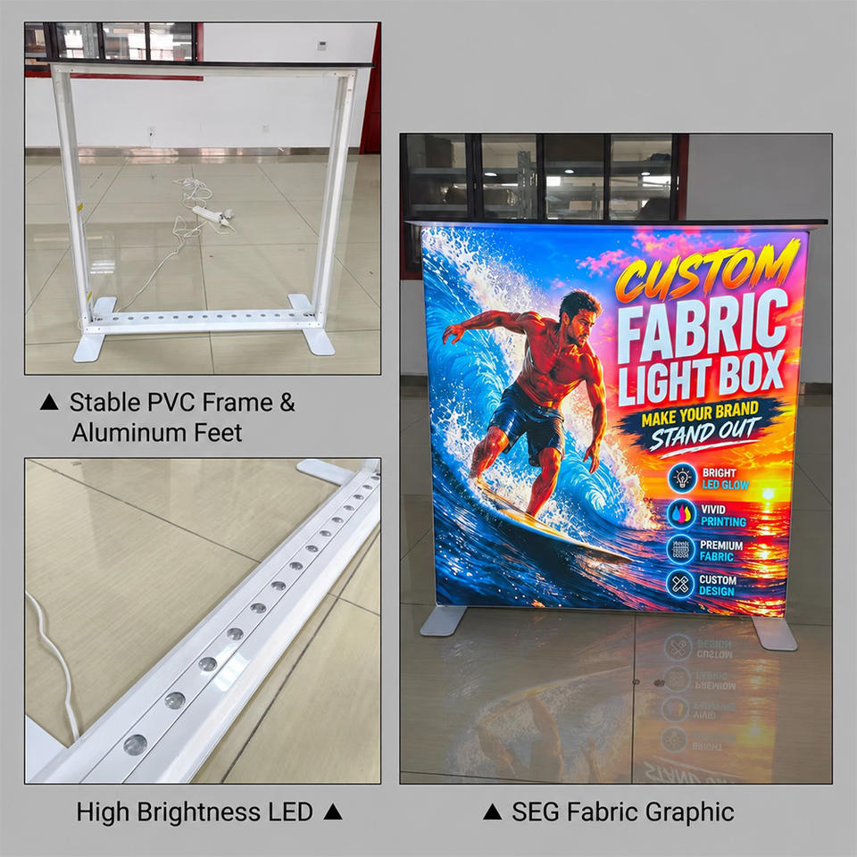 SEG Advertising Light Box Aluminum Frame Wall Display Lightbox Fabric ...