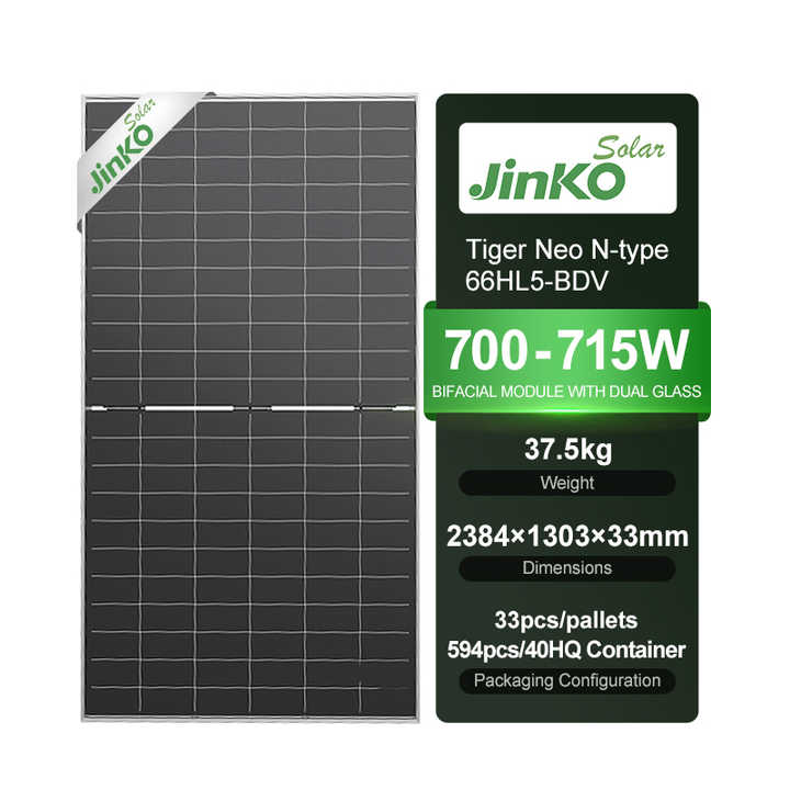 Jinko Solar Panels - Efficient Bifacial N-Type 700W-715W