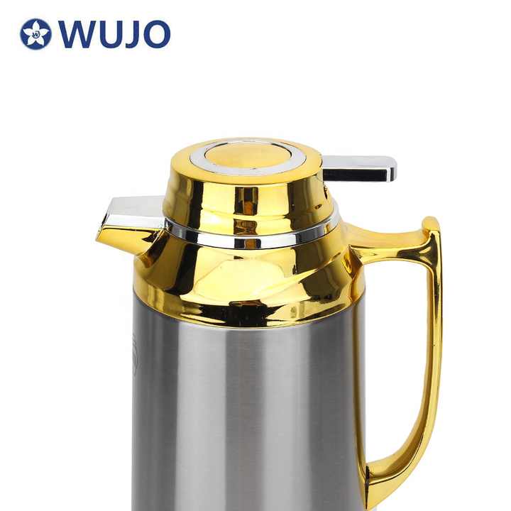 WUJO Luxury Coffee Pot Dubai Saudi Arabic Silver Gold Thermo Vacuum Jug ...