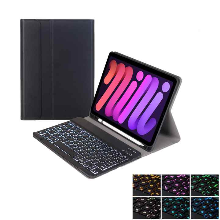 BT Wireless Backlit Keyboard Case With Pen Holder for IPad Mini 1/2/3/4 ...