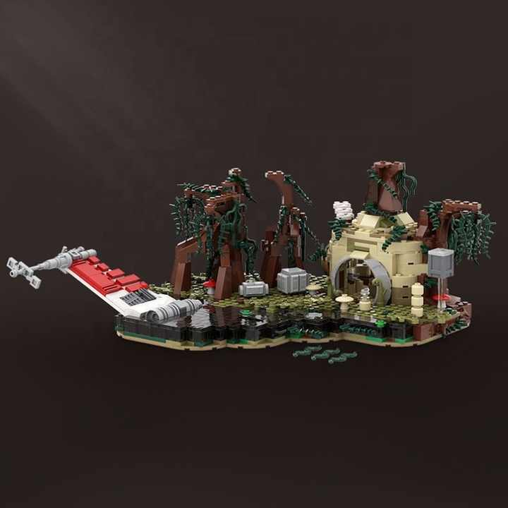 Funbuild MOC-19522 Dagobah Play Set Star Empire Strikes Back Hut Wars ...
