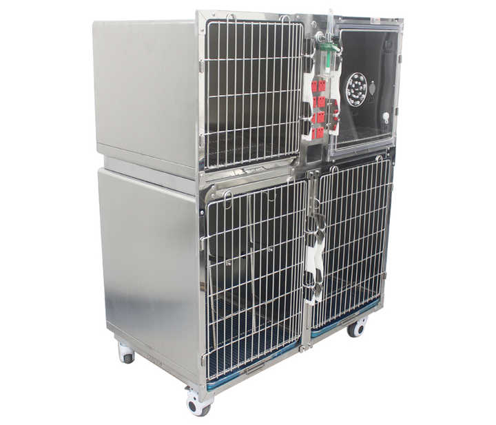 Stainless Steel Veterinary Medical Cage - Animal ICU Care