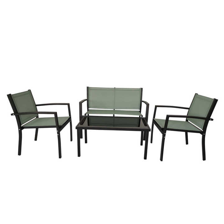 Modern 4-Piece Outdoor Patio Garden Metal Frame Kd Furniture Office ...