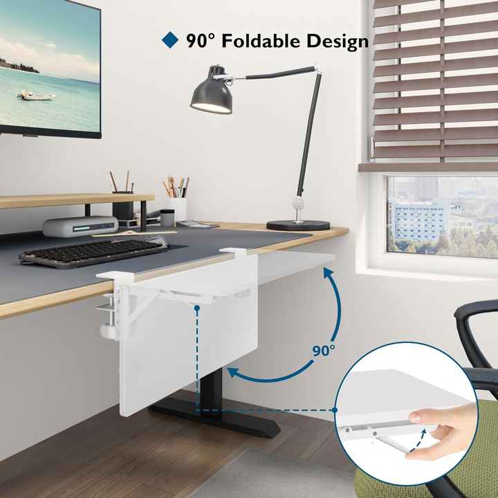 Ergonomic Standing Desk with Keyboard Tray Foldable Platform Clamp Arm ...