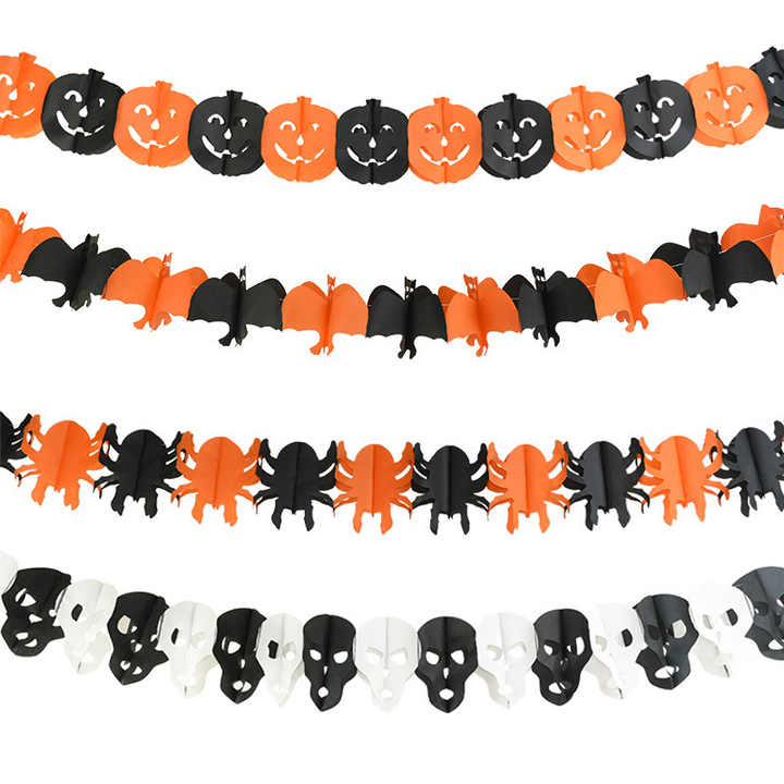 Spooktacular Halloween Decor Kit: 3M Hanging Garlands, Ghost Flags ...