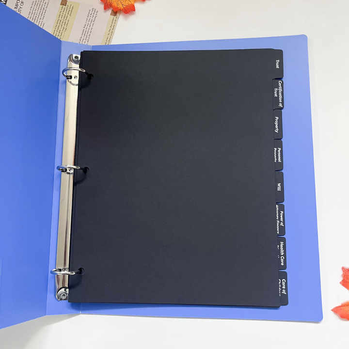 Removable A4 Paper Indexing Pages Separator Custom 3 Ring Binder Tab ...