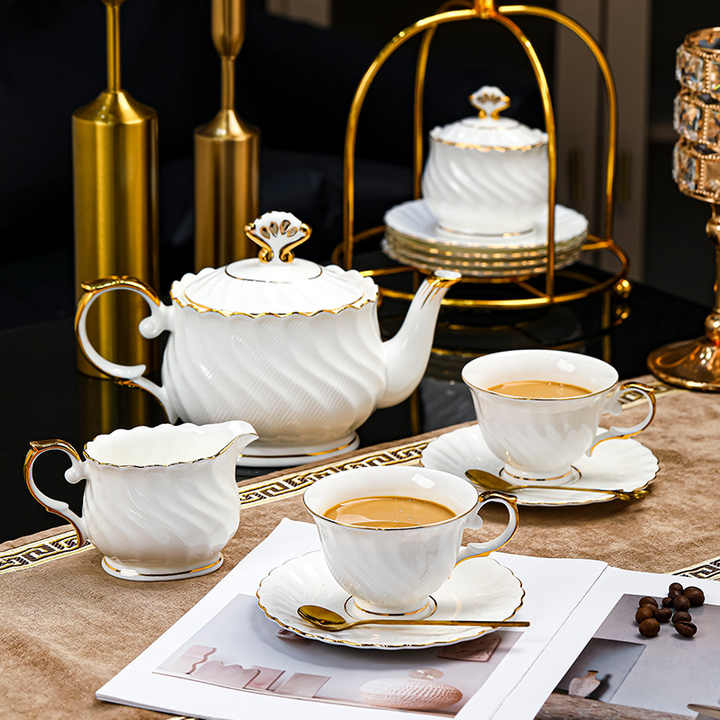 Ceramic Coffee & Tea Cup Saucer Set Modern European Design Luxury Gift ...