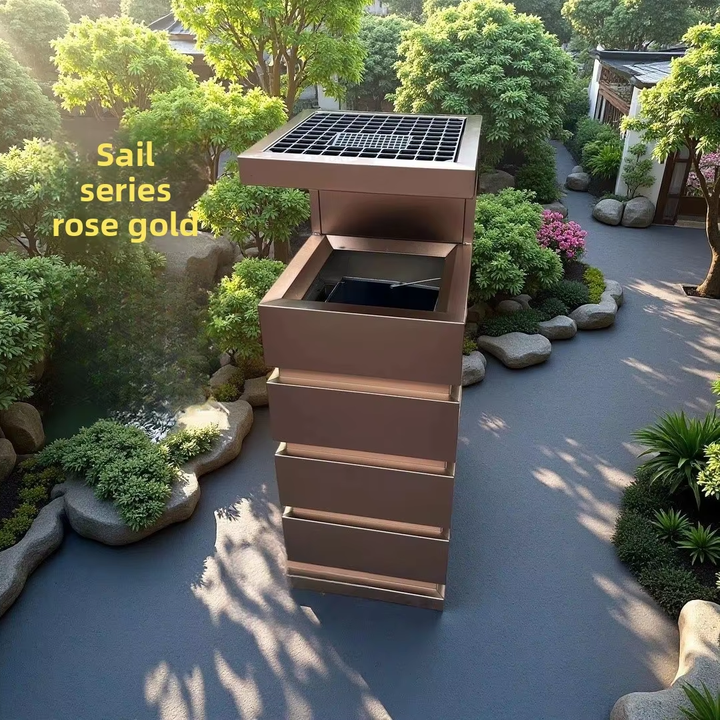 Eco-Friendly Modern Stainless Steel Trash Bin Integrated Ashtray Indoor ...