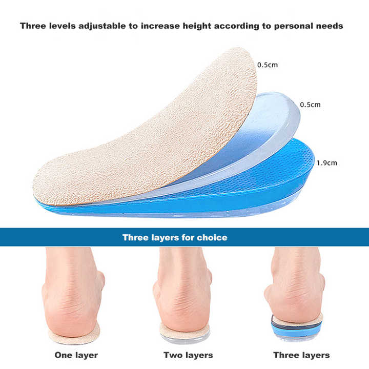 Adjustable Movable Height Increasing Foot Pad Height Booster Insoles ...