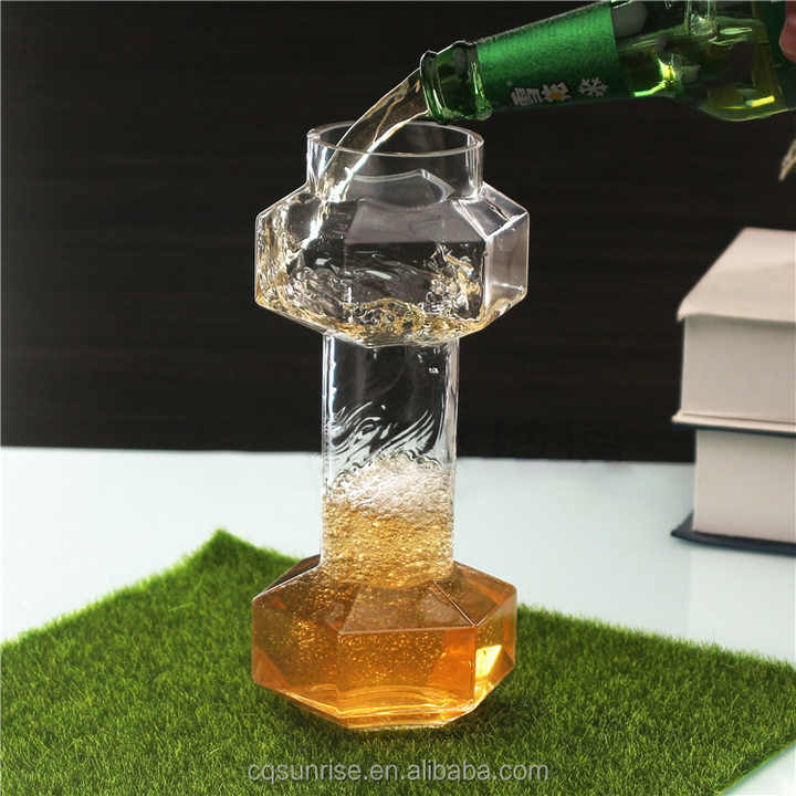High Quality Large Capacity Dumbbell Shaped Beer Glass Modern Style ...