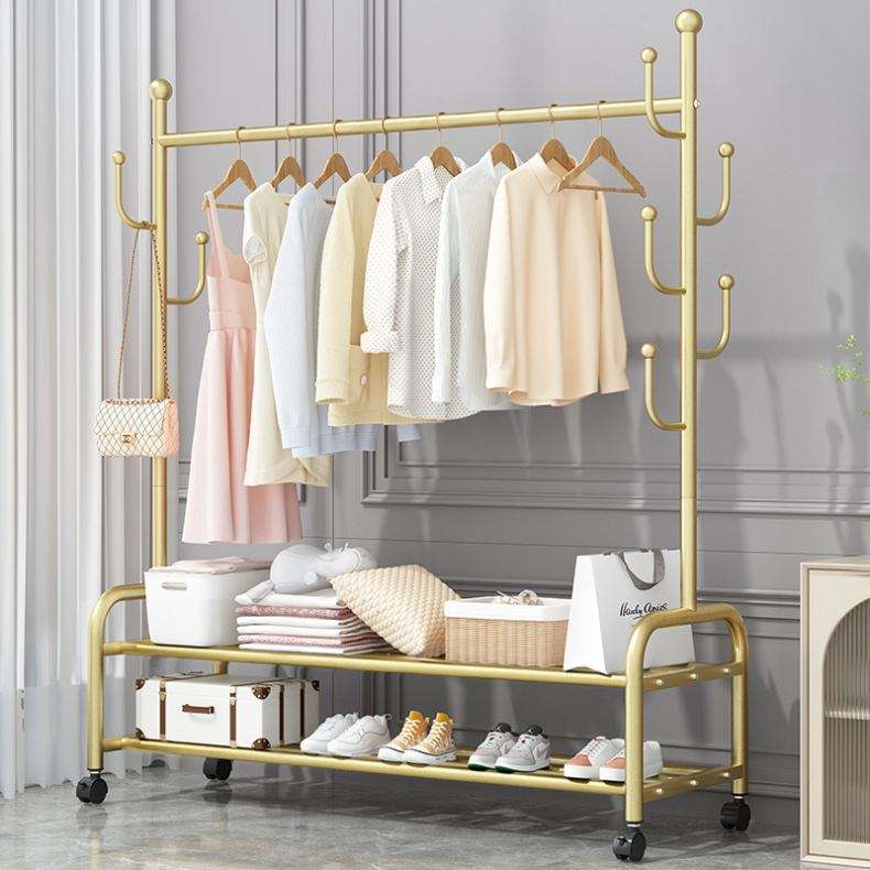 Rolling Clothing Rack Shoe Rack for Hanging Clothes Portable Wardrobe ...