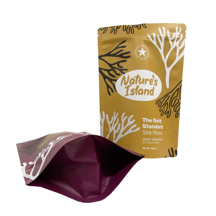 Custom Printed Matte Frosted Back Side Seal Food Packaging