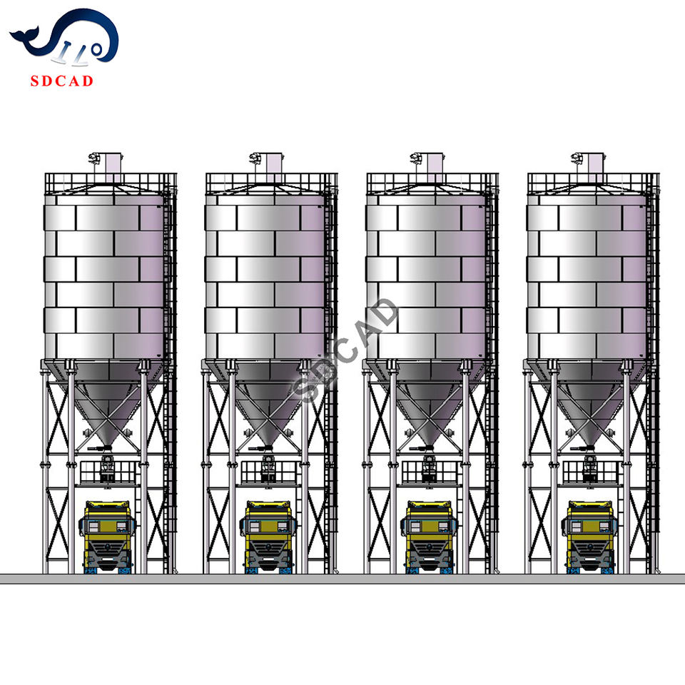 Bolted Powder Silo with PLC Engine Motor-Electric Power Customizable ...