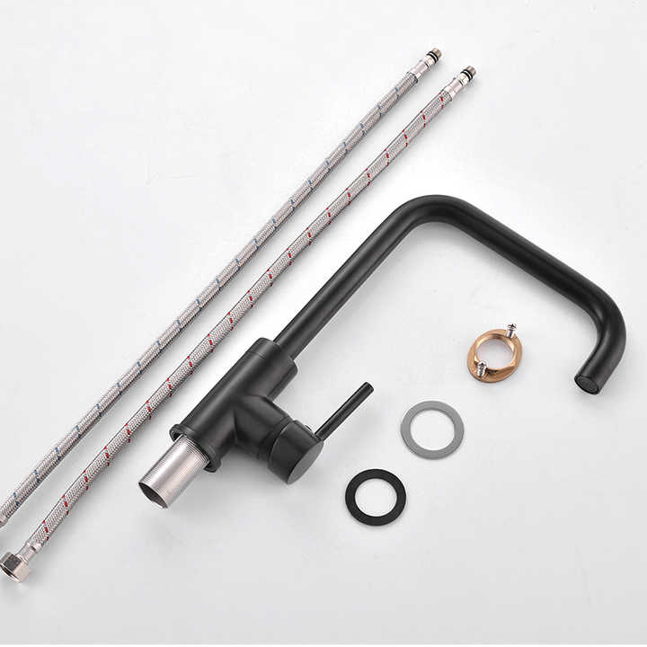 Lusa Black Hand Taps Glass Water Dispenser with Tap Deck Mounted Water ...