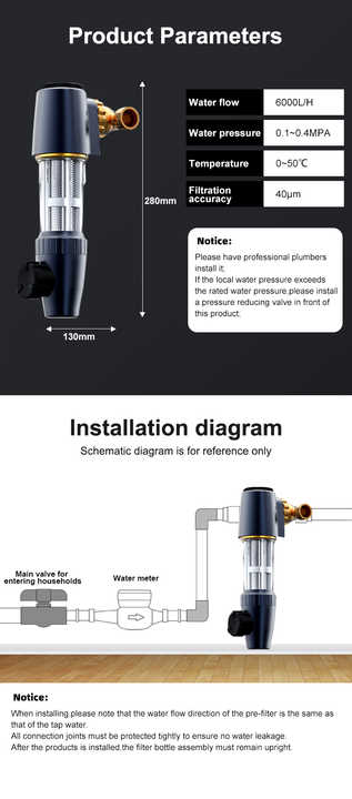 NSF Certified Stainless Steel Automatic Sediment Filter High Flow Rate ...